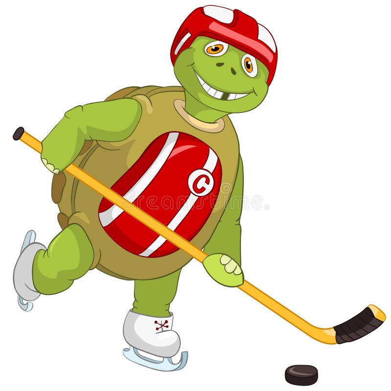 Funny Turtle. Hockey Player. Stock Vector - Illustration of isolated ...