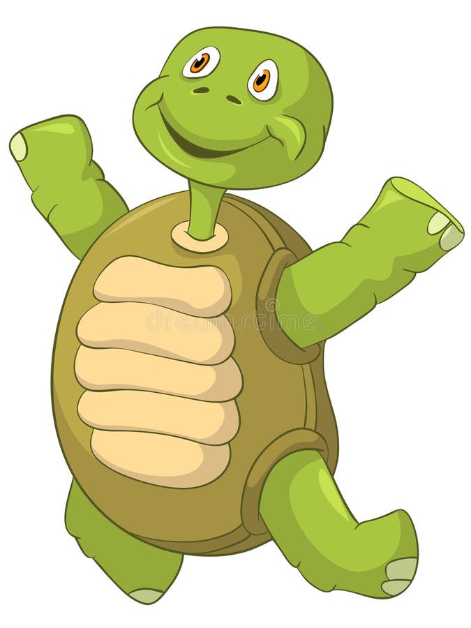 Funny Turtle. Jumping. stock vector. Illustration of adorable - 24673972
