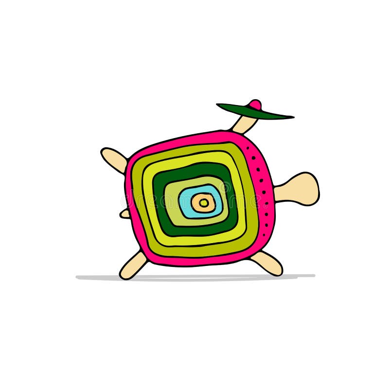 Funny Turtle, Sketch for Your Design Stock Vector - Illustration of ...