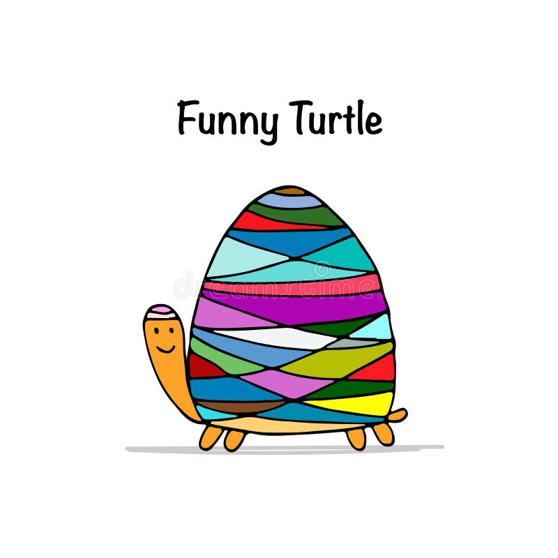 Funny Turtle, Sketch for Your Design Stock Vector - Illustration of ...