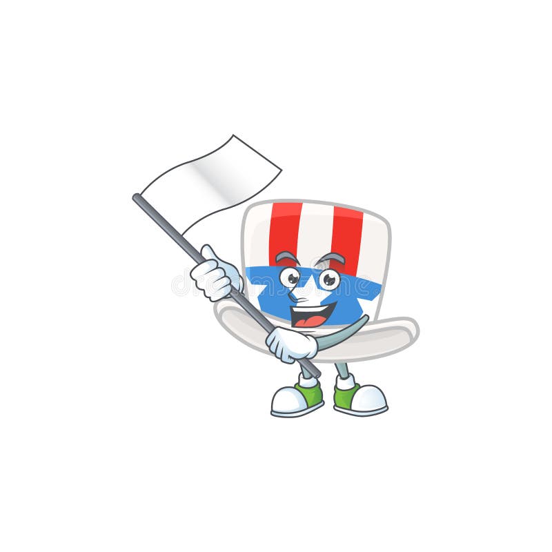 Funny Uncle Sam Hat Cartoon Character Design with a Flag Stock Vector ...