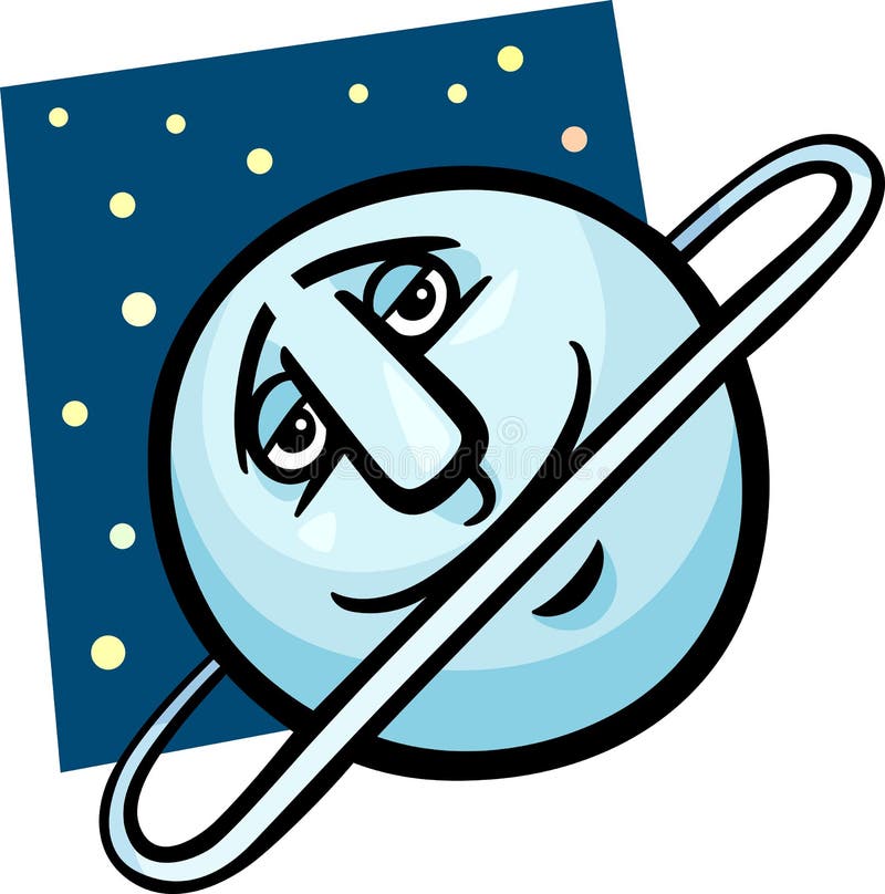 Funny Uranus Planet Cartoon Illustration Stock Vector - Illustration of ...