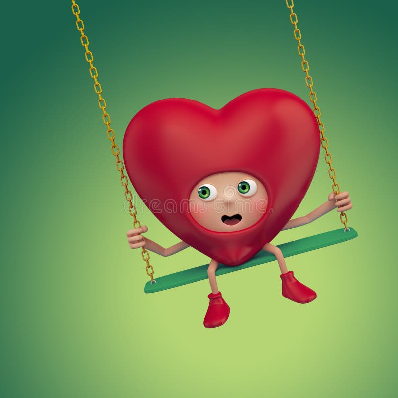 Funny Valentine Red Heart Cartoon Stock Illustration - Illustration of ...