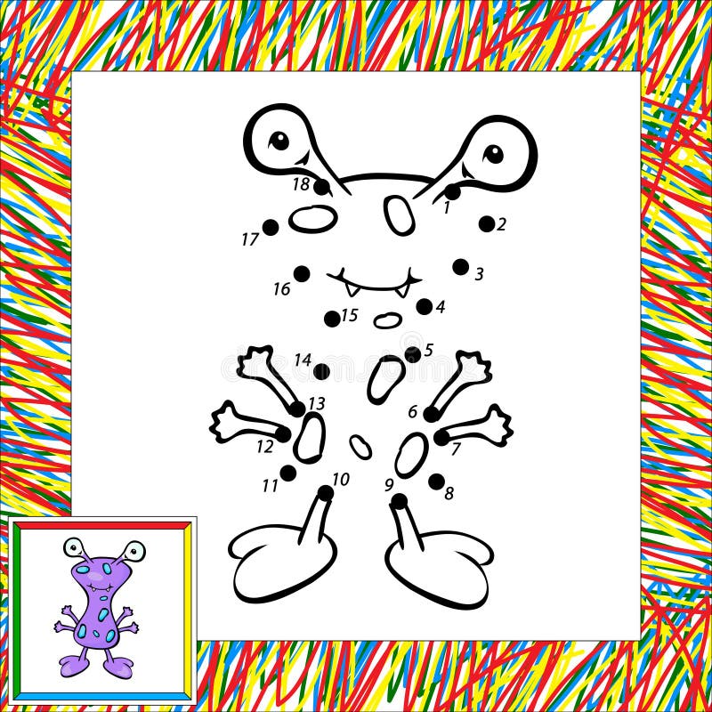 Funny Vector Alien Dot To Dot Stock Vector - Illustration of comics ...
