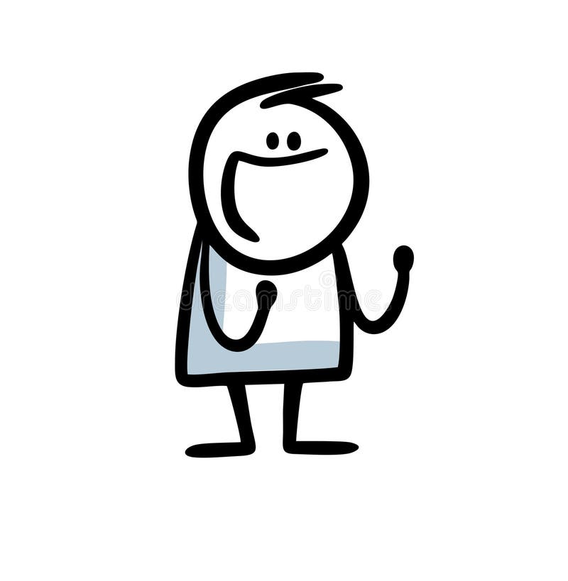 Funny Vector Character is Looking Forward and Squeezing His Fists ...