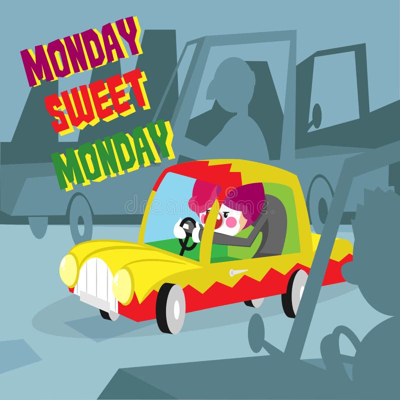 Funny Vector Illustration. Greeting Card: Monday Sweet Monday Stock ...