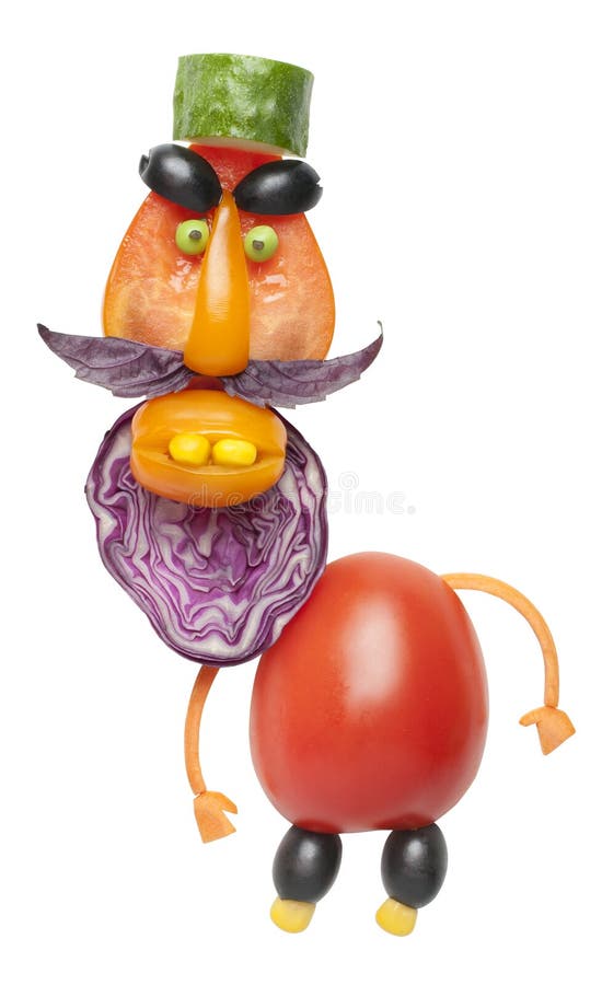 Funny Vegetable Man Made of Tomatoes and Cabbage Stock Image - Image of ...