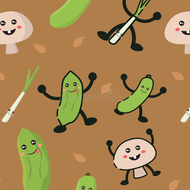 Funny Vegetables Cartoon Mix. Vector Stock Vector - Illustration of ...