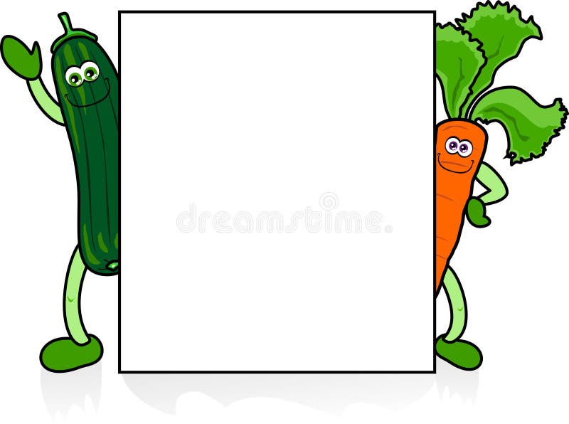 Funny vegetables with sign stock vector. Illustration of zucchini ...