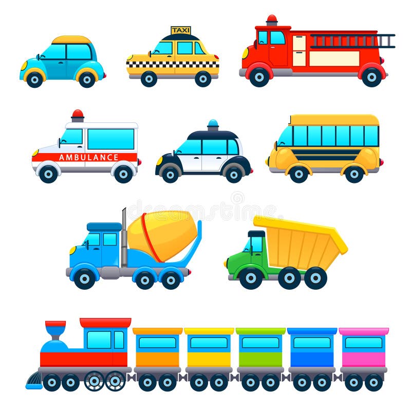 Cartoon vehicles stock vector. Illustration of transport - 9041299