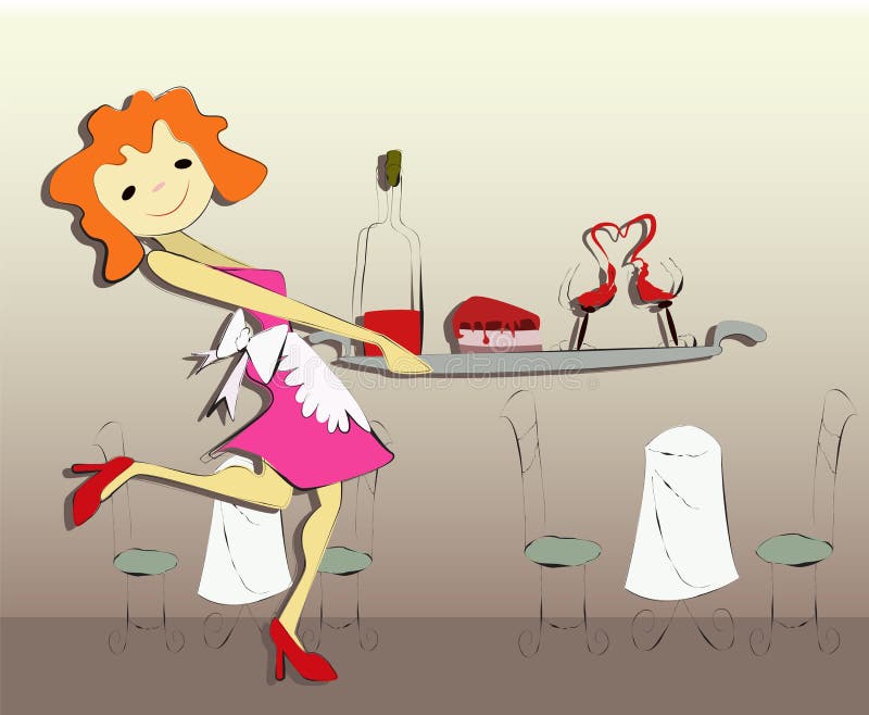 Funny Waitress Cartoon