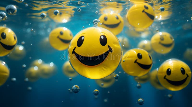 Funny Water Balls Arranged in a Pattern that Forms a Smiley Stock ...