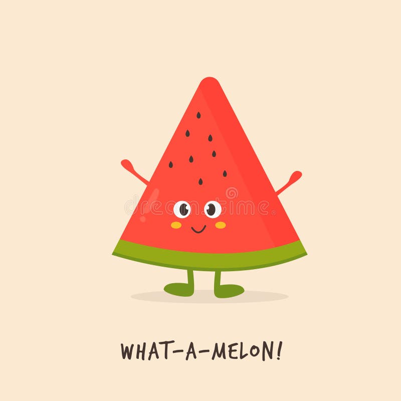 Funny Watermelon Character Design Vector Illustration Stock Vector ...