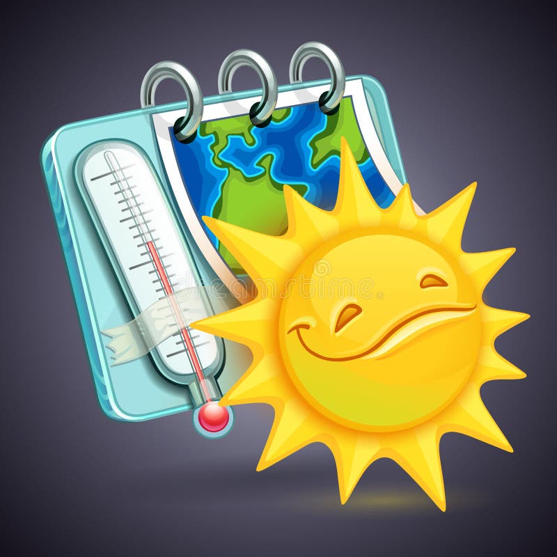 Funny weather Icon stock vector. Illustration of nforecast - 32593780