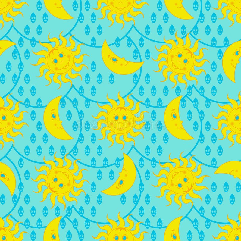 Funny raindrops stock illustration. Illustration of emotion - 51067775