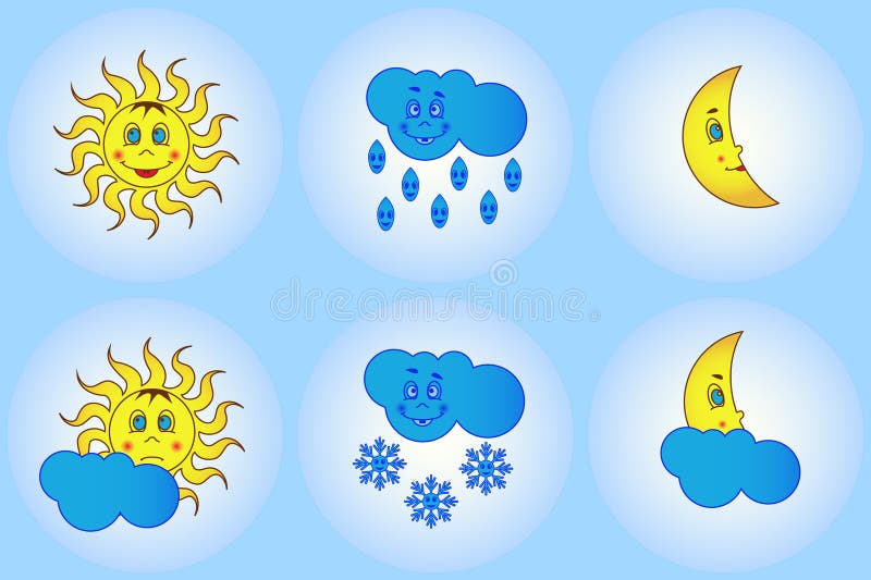 Funny Weather for Young Children Stock Vector - Illustration of ...