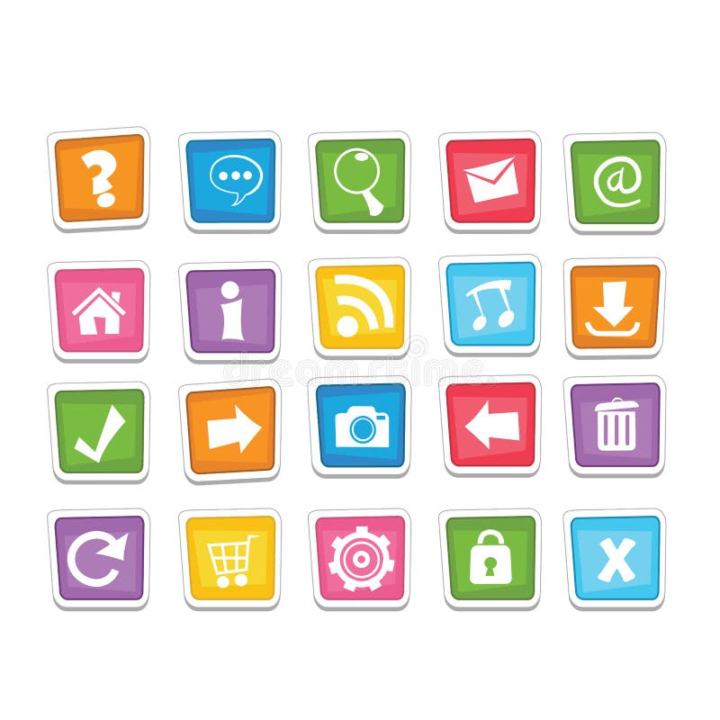 Funny Web Buttons stock vector. Illustration of colorful - 60959496