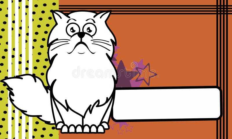 Funny White Cat Cartoon Copy Space Background Stock Illustrations ...