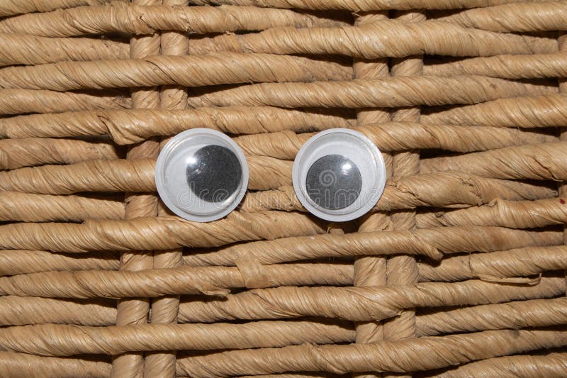 A Funny Wiggle Google Eyes on Fabric Silly Background Stock Photo ...