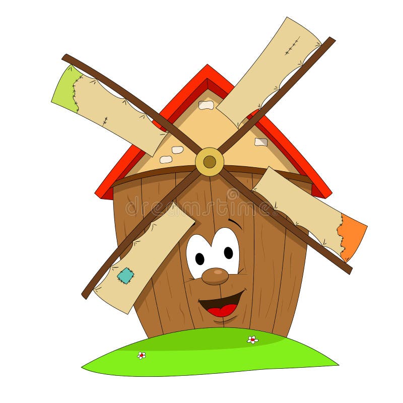 Funny windmill stock vector. Image of architecture, isolated - 46724819