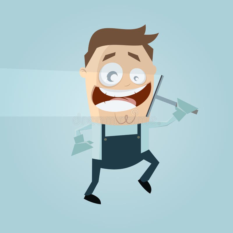Funny Window Cleaner Clipart Stock Vector - Illustration of clipart ...