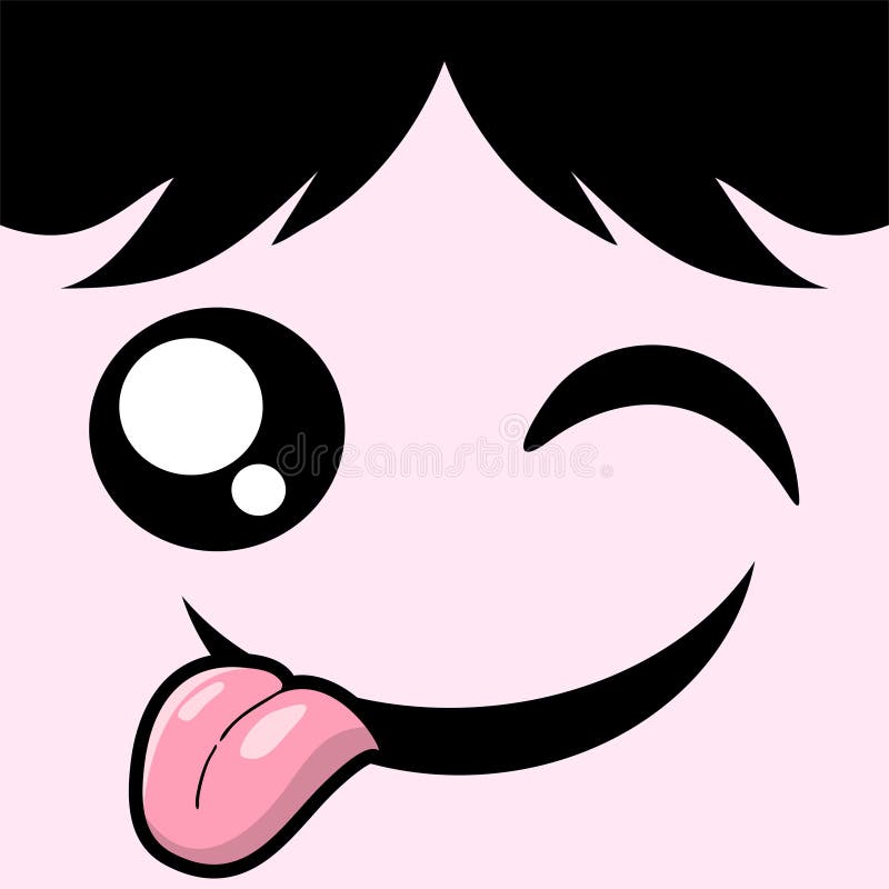 Funny wink expression stock vector. Illustration of joke - 90584877