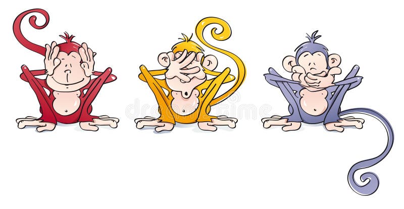 3 wise monkeys stock vector. Illustration of concept, government - 6684040