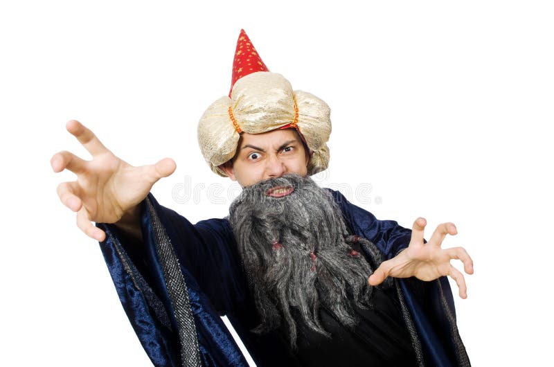 Funny wise wizard isolated stock image. Image of power - 45514443