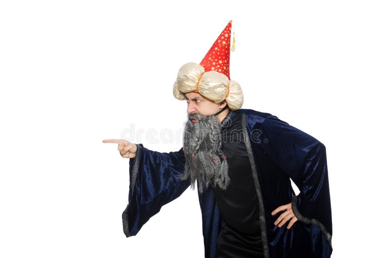 Funny wise wizard isolated stock photo. Image of magus - 45984598