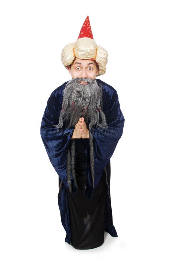 Funny wise wizard isolated stock photo. Image of nerd - 45984822