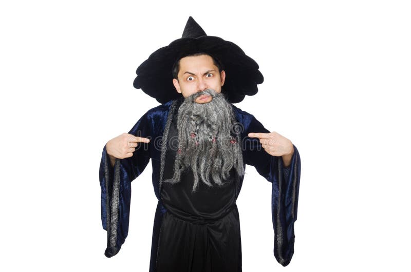 Funny wise wizard isolated stock image. Image of book - 48194133