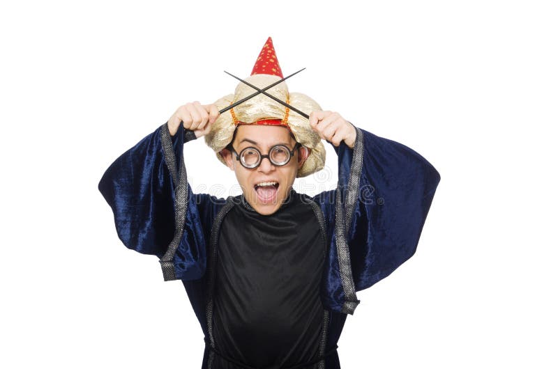 Funny wise wizard isolated stock image. Image of costume - 48194295
