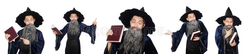 The Funny Wise Wizard Isolated on the White Stock Image - Image of ...