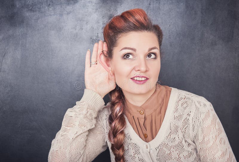 Woman Big Ear Eavesdropping Stock Photos - Free & Royalty-Free Stock ...