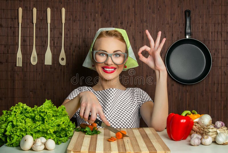 Funny woman cook stock photo. Image of ladle, chef, wife - 27419300