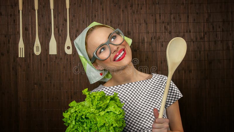 Funny woman cook stock photo. Image of adult, copy, homemade - 27419406