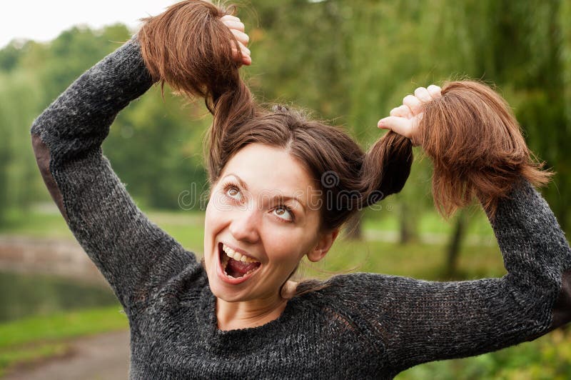 Funny woman stock photo. Image of nature, caucasian, carefree - 34219276