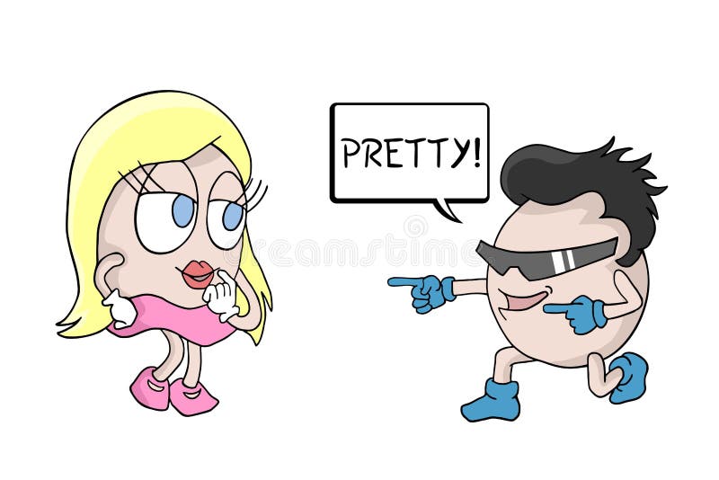 Funny Woman and Man Flirting Stock Vector - Illustration of lover ...