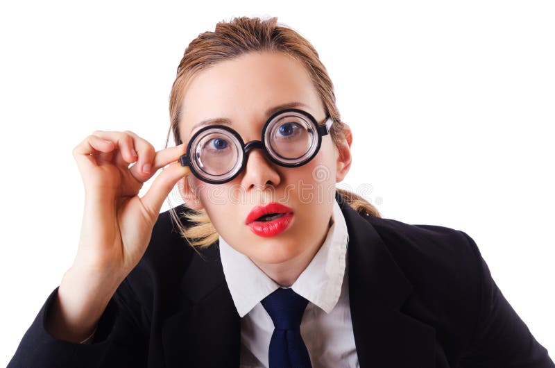 Funny woman nerd stock image. Image of retro, goofy, fearful - 44321085