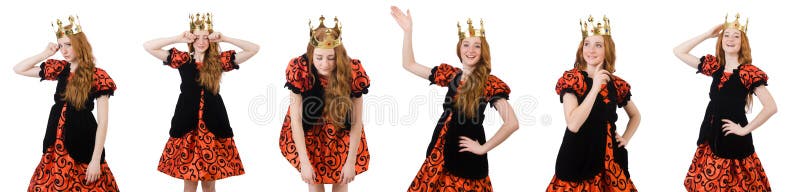 The Funny Woman Queen Wearing Crown Stock Image - Image of emperor ...