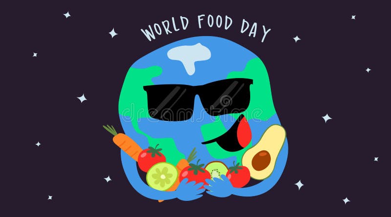 Funny World Food Day Illustration Vector Stock Vector - Illustration of ...