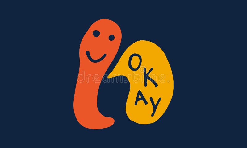 Okay Worm Character Cartoon Style Stock Vector - Illustration of ...