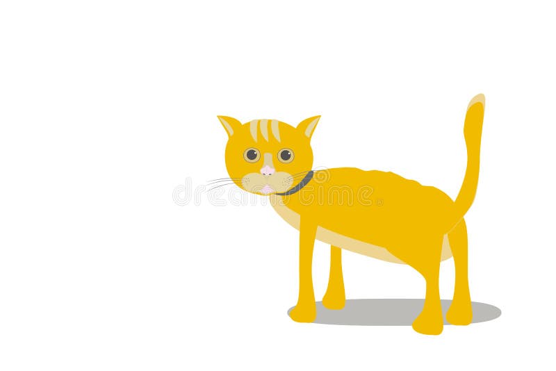 Funny yellow cat. stock vector. Illustration of cheerful - 122804059