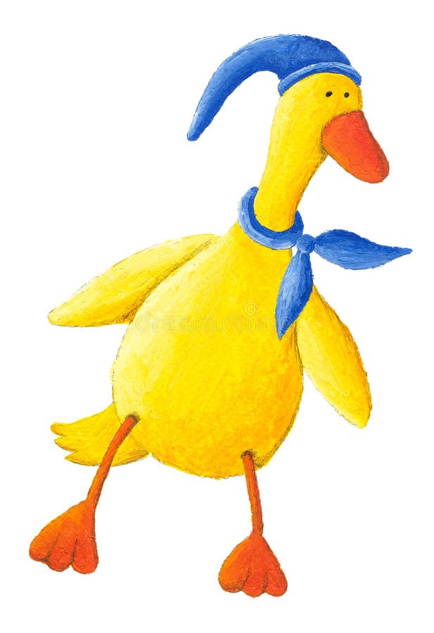 Duck in hat stock vector. Illustration of animals, decoration - 52352569