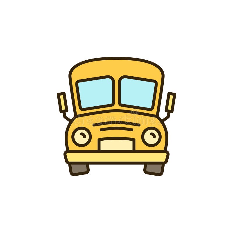 Funny Yellow School Bus Vector Concept Colored Icon Stock Vector ...