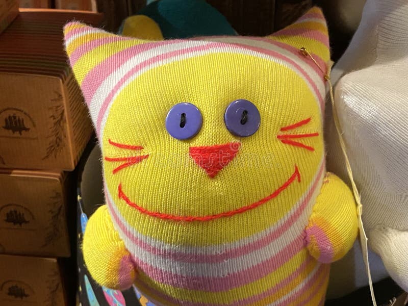 Funny Yellow Toy for Decoration Stock Image - Image of knitted ...