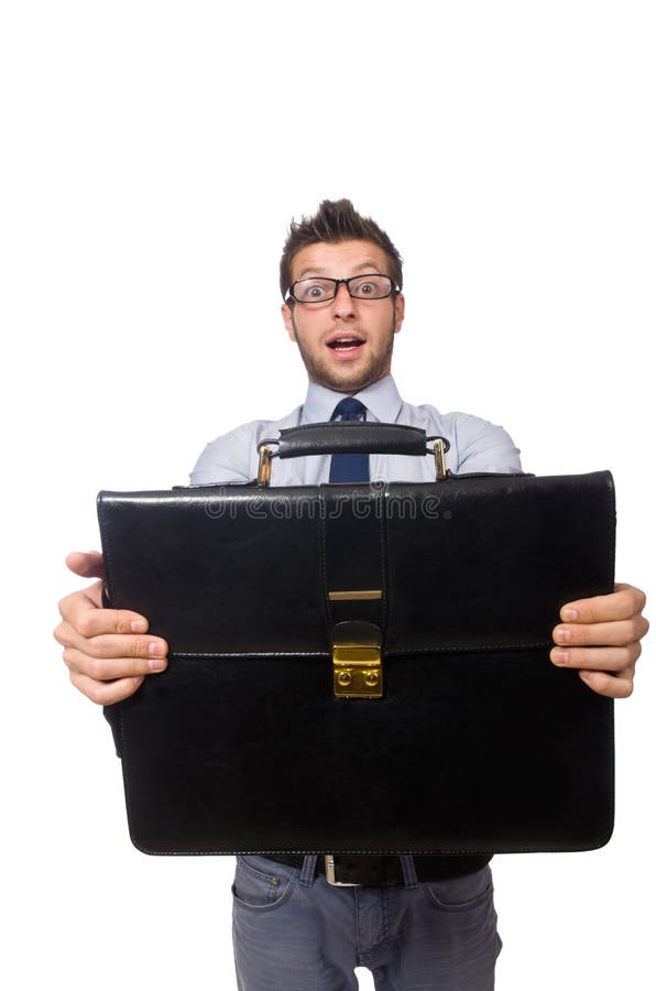 Funny Young Businessman Isolated Stock Photo - Image of cheerful ...