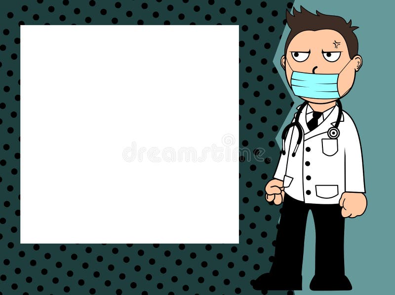 Angry Doctor Kid Cartoon Expression Frame Background Stock Vector ...