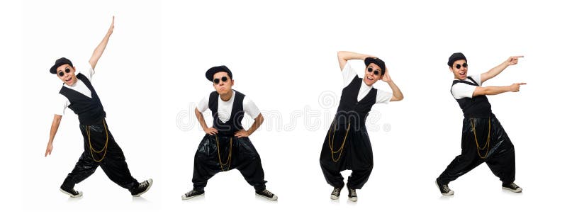Funny Young Man Dancing Isolated on White Stock Photo - Image of disco ...
