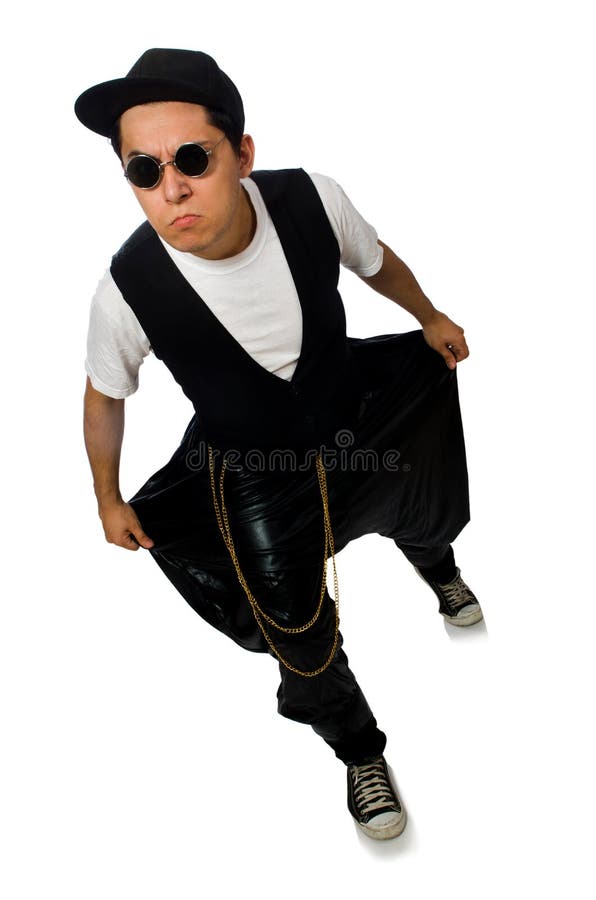The Funny Young Man Dancing Isolated on White Stock Image - Image of ...